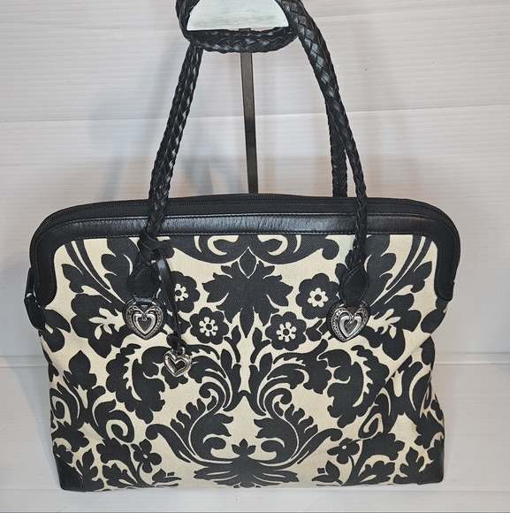 Brighton | Bags | Brighton Mevelyn Fabric Signature Jacquard Tote White ...